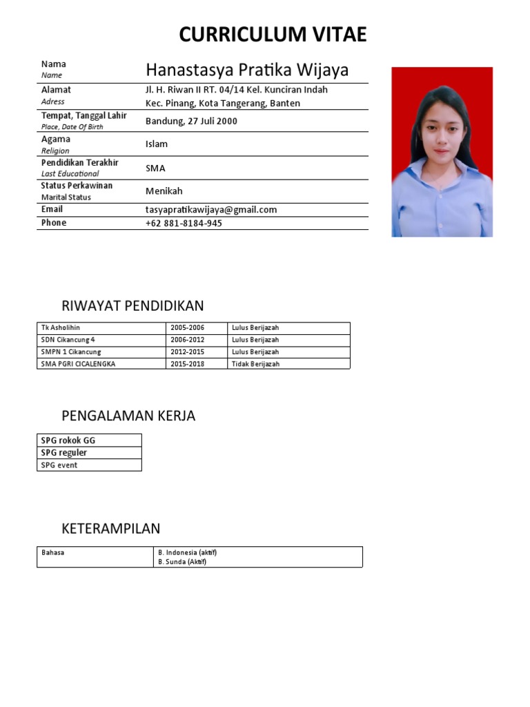 CV Hanastasya Pratika Wijaya | PDF