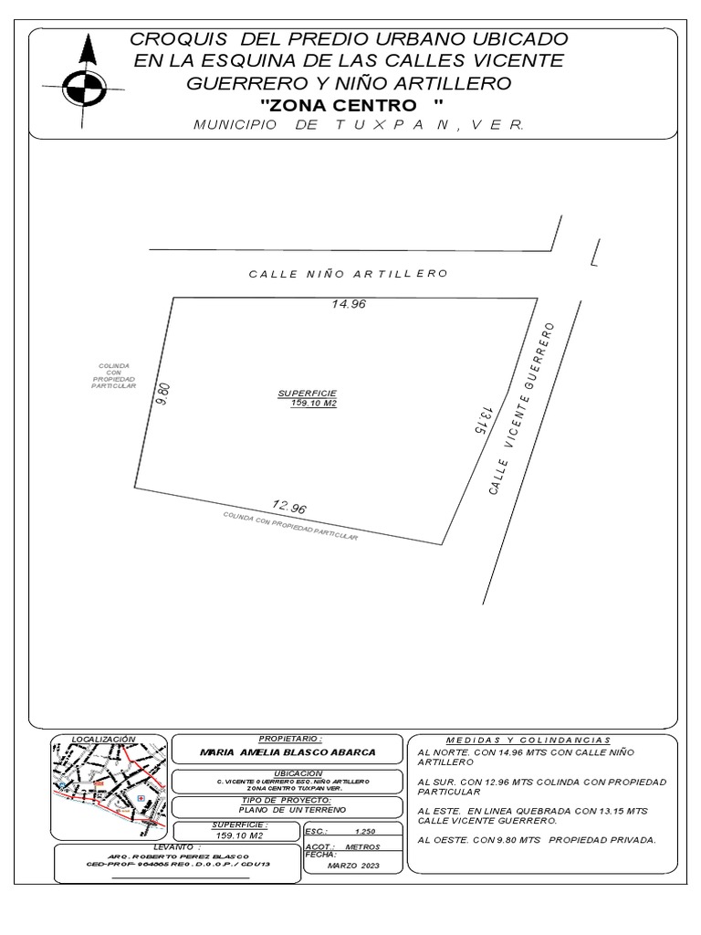 Croquis del Predio en Tuxpan, Ver. | PDF