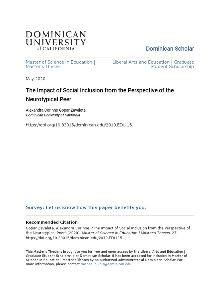 The Impact of Social Inclusion From The Perspective of The Neurot | PDF
