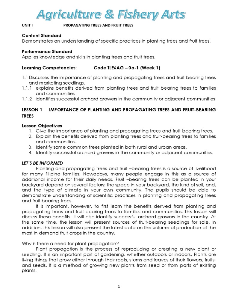 LM EPP 6 Agriculture | PDF | Trees | Seed