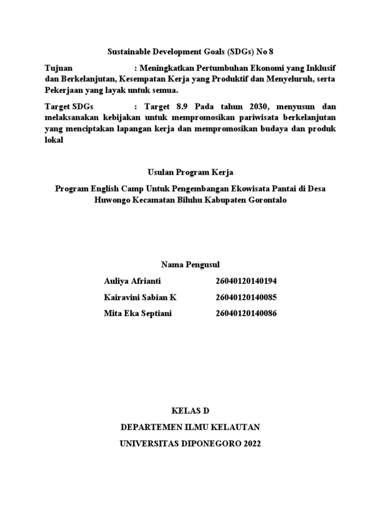 Proposal SDGS 2 | PDF