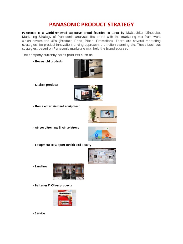Panasonic's Comprehensive Product Strategy | PDF