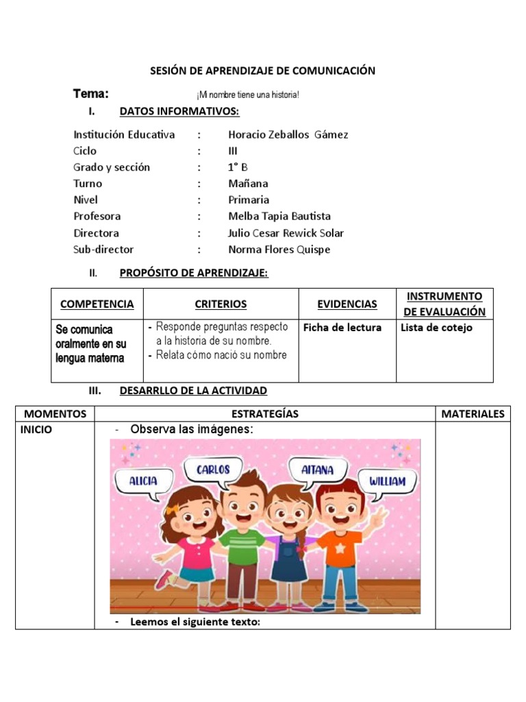 SESIÓN DE APRENDIZAJE DE COMUNICACIÓN (22 de Marzo) | PDF | Modificación de comportamiento ...