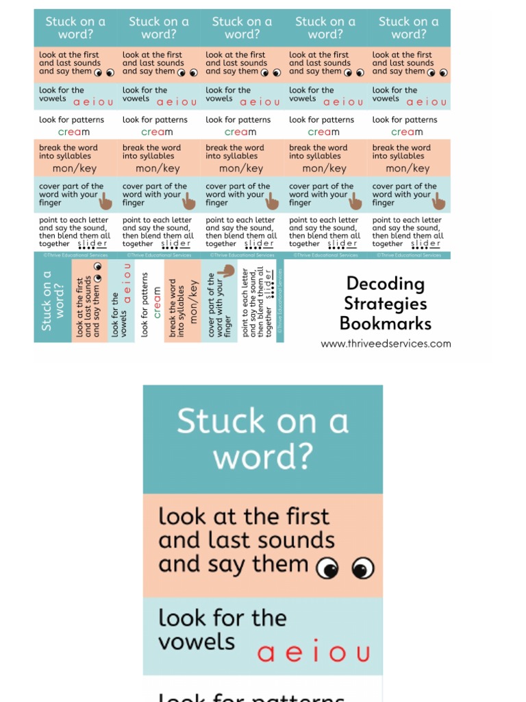 Decoding Strategies Bookmarks | PDF