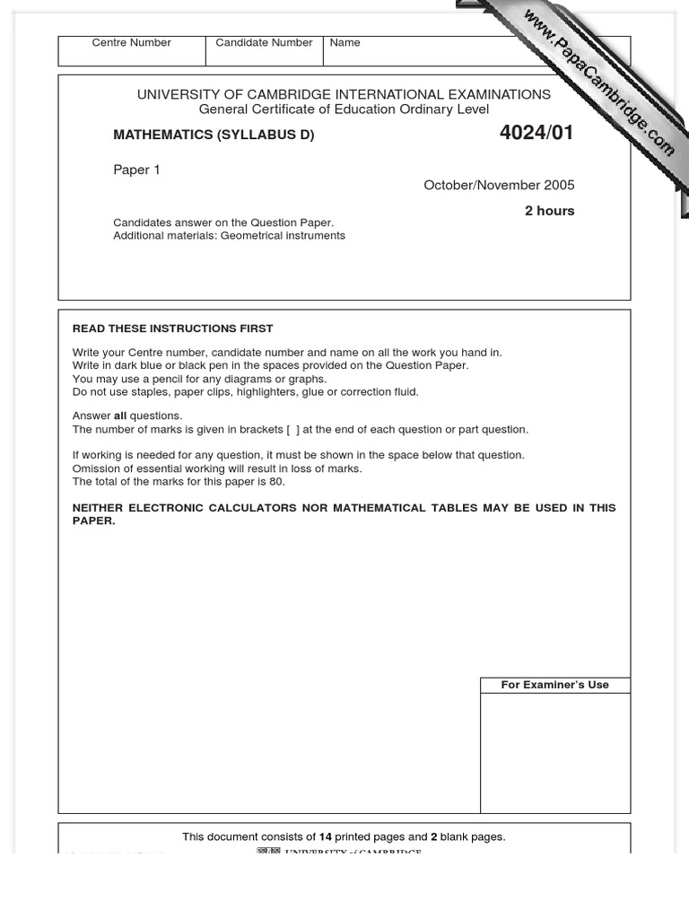 Mathematics (Syllabus D) | PDF | Area | Triangle