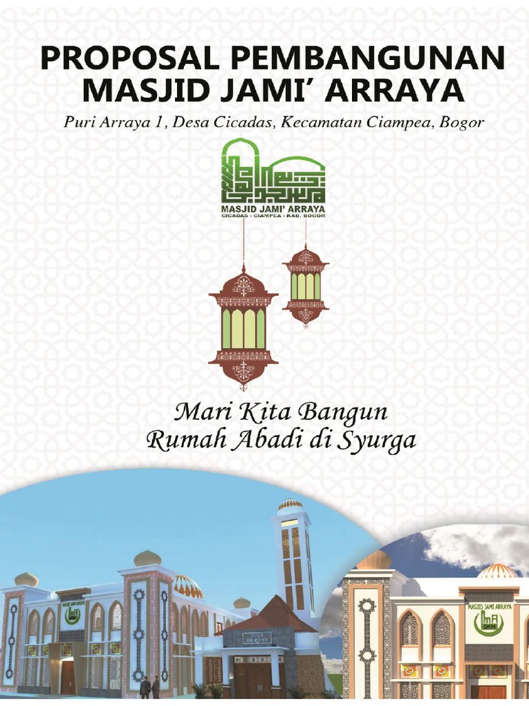 Proposal Pembangunan Masjid Jami Arraya | PDF