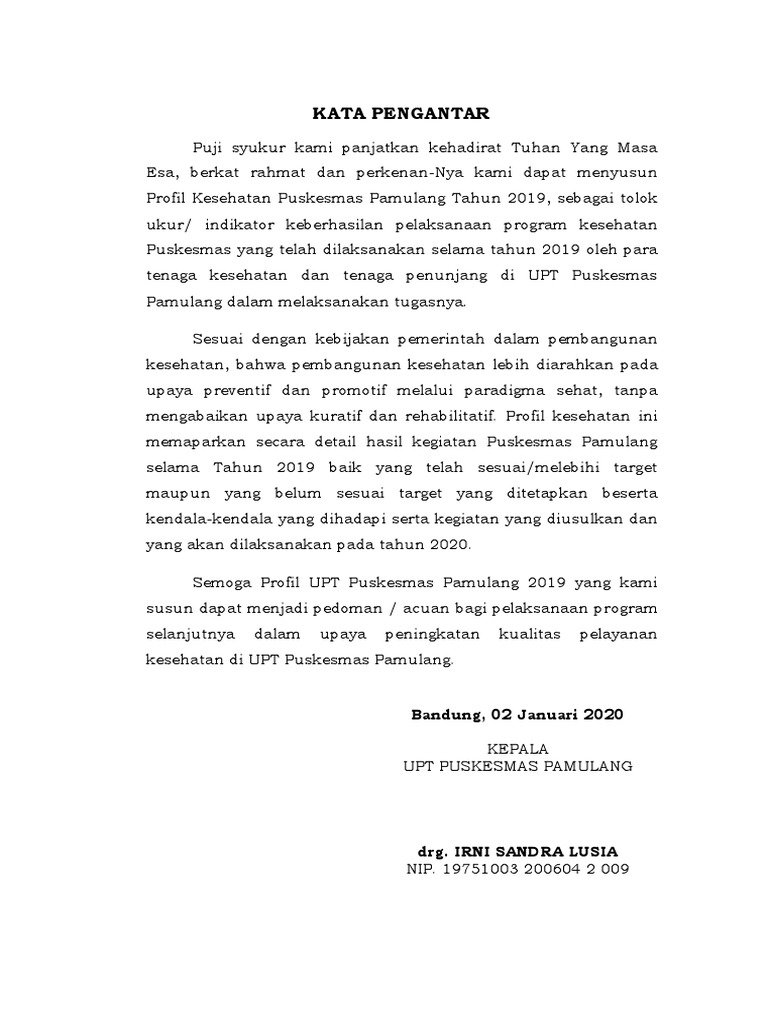 Pengantar - Profil 2020 | PDF