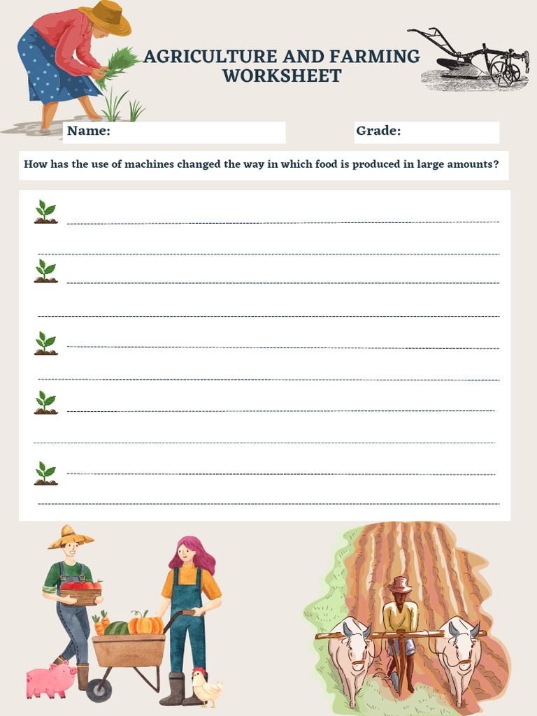 Agriculture and Farming Worksheet | PDF