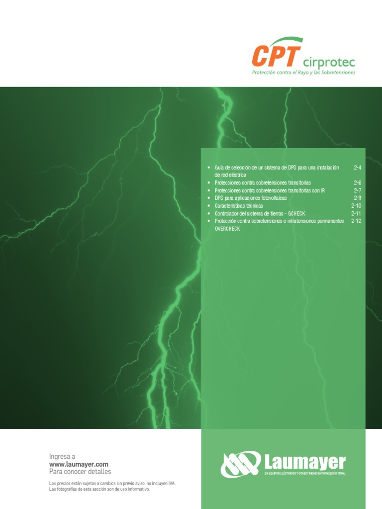 PROTECCIONES CONTRA SOBRETENSIONES 02 - CIRPROTEC-c | PDF | Relámpago | Electricidad