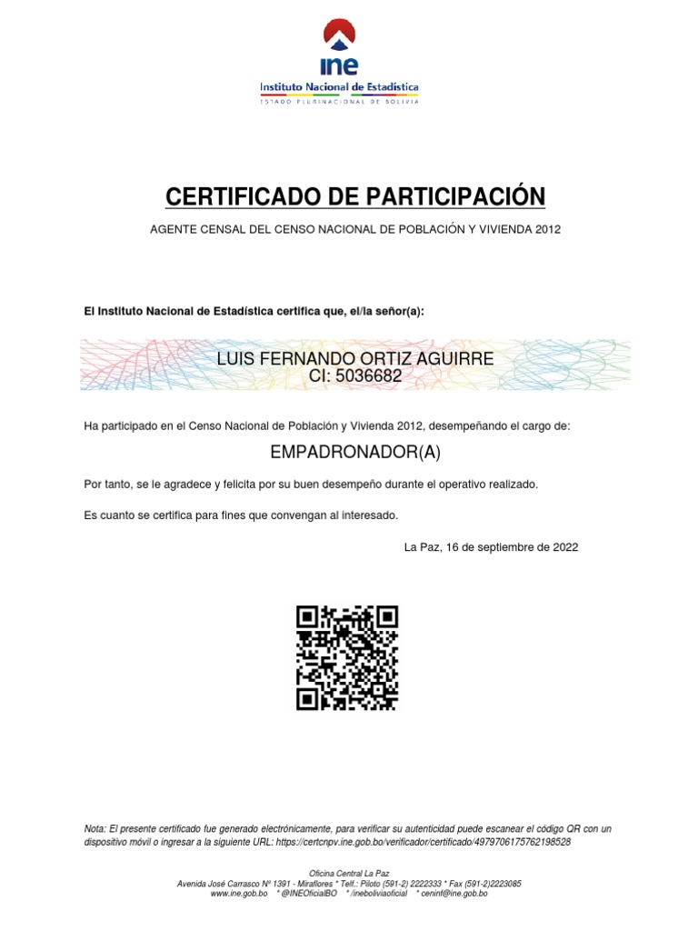Certificado Ine Pdf