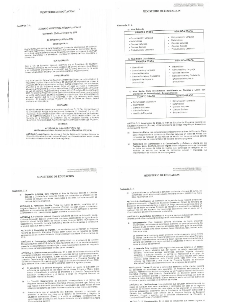 AM 3387-2019 Plan de Estudios PRONEA | PDF