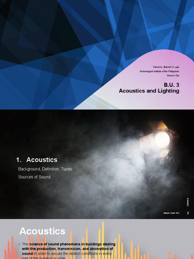 Principles of Acoustics and Lighting Design | PDF | Acoustics | Sound