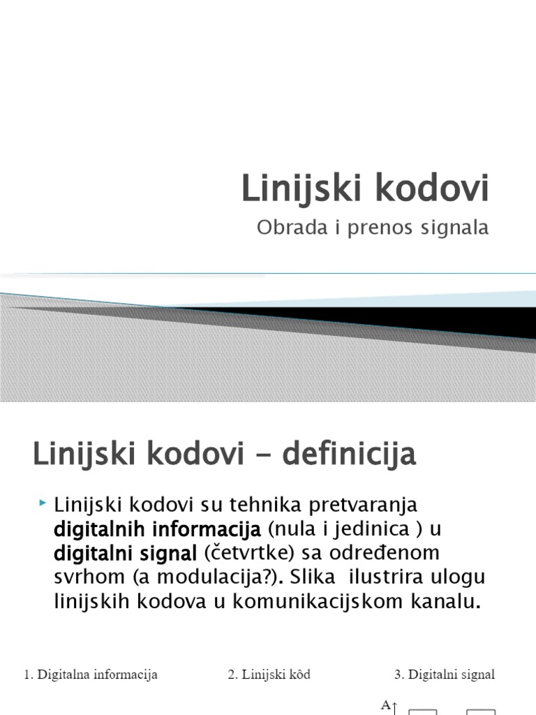 Linijski Kodovi: Obrada I Prenos Signala | PDF