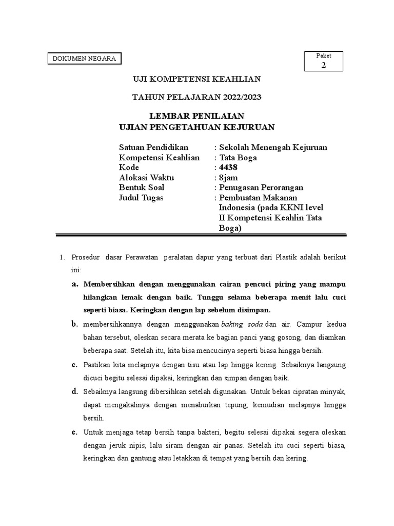 Soal Teori UKK - 2023. Oke | PDF