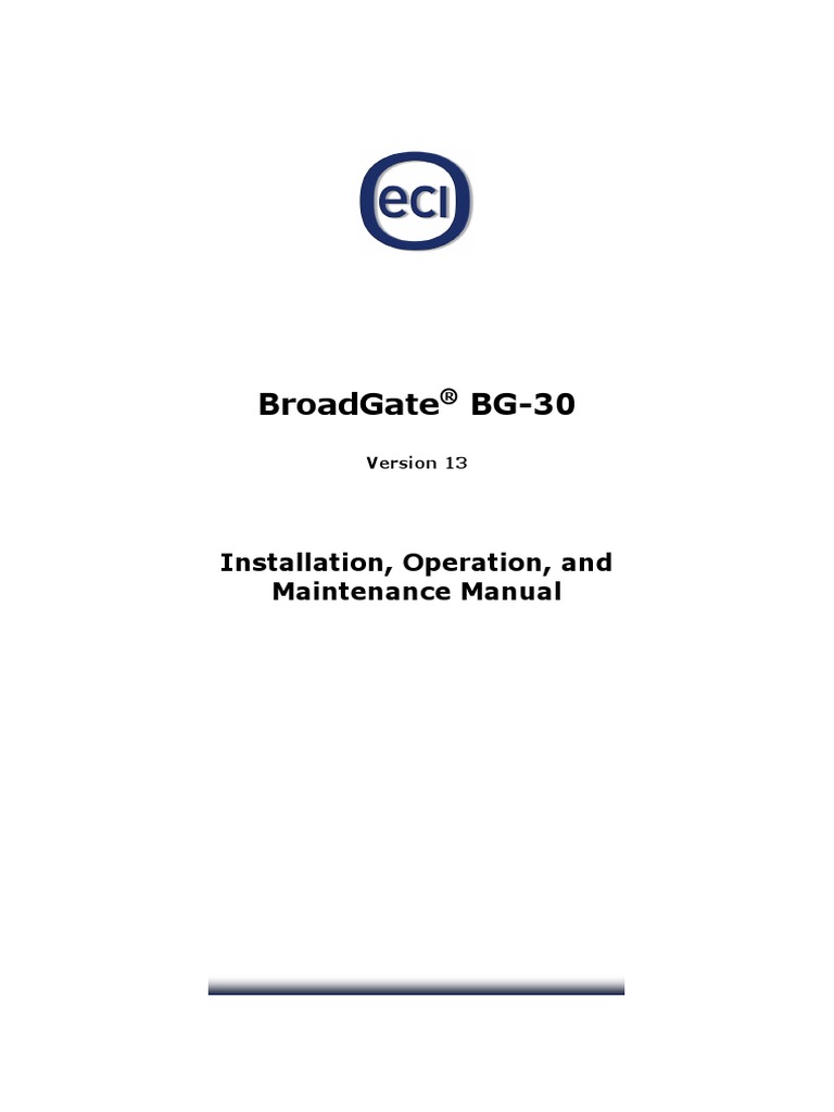 Broadgate Bg-30: Installation, Operation, and Maintenance Manual | PDF ...
