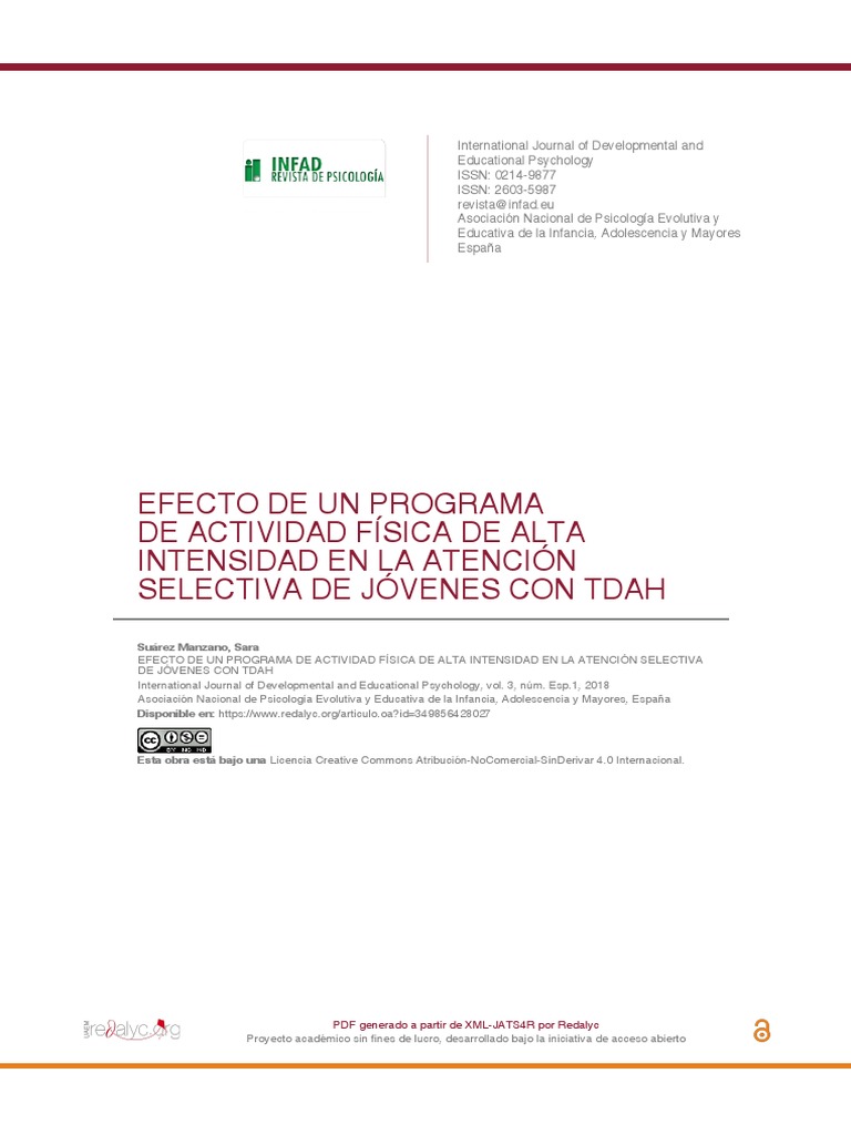 Art Empírico - Efecto de Un Programa de Actividad Física | PDF | Desorden hiperactivo y deficit ...