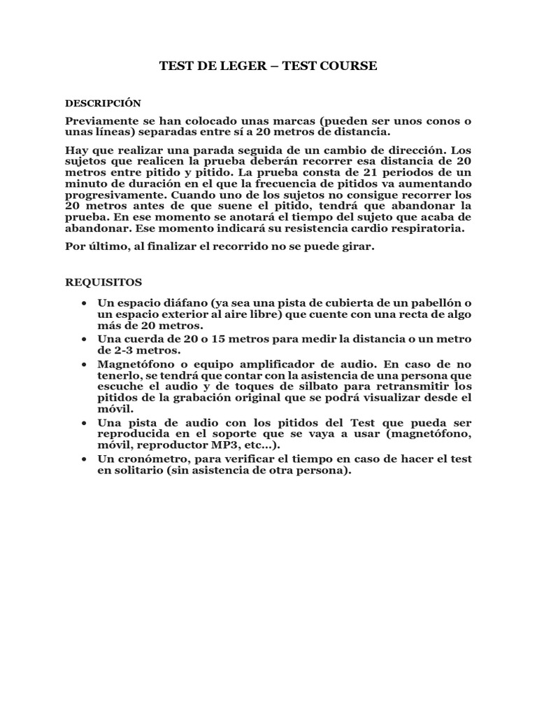 Test Leger | PDF