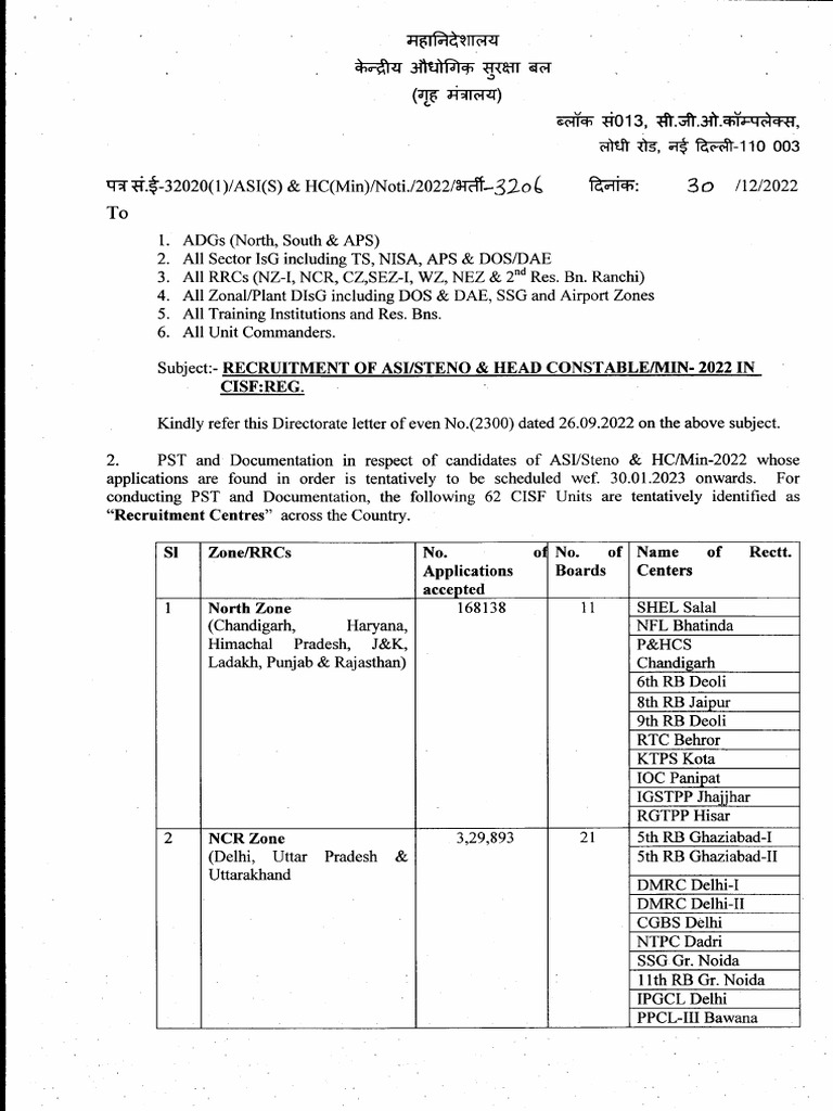 Formnotice.com-CISF-PET-PST-Notice | PDF