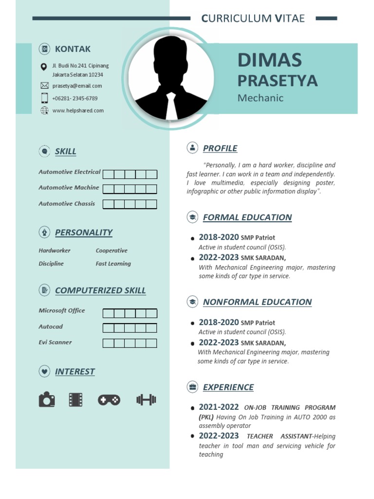 Dimas Prasetya: Mechanic Profile & Skills | PDF