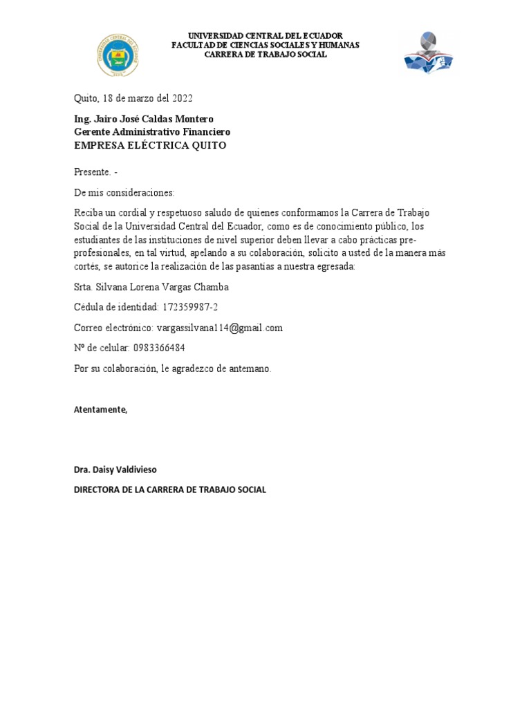 Oficio Pasantias 2 | PDF