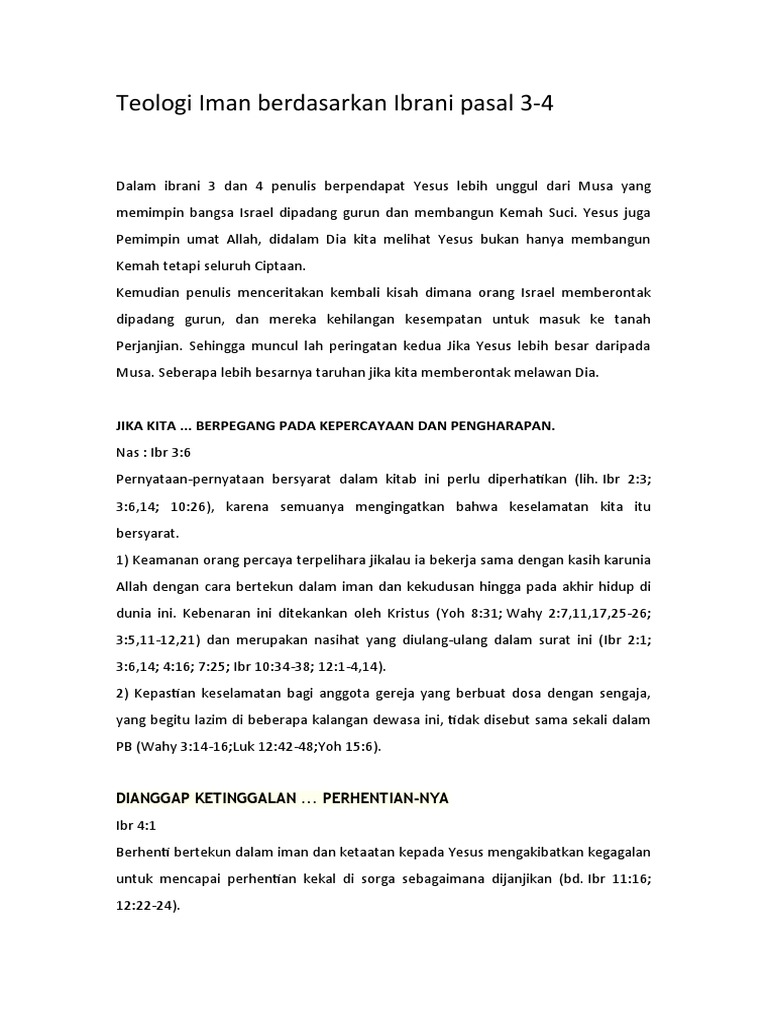 Ibrani 3 Dan 4 | PDF