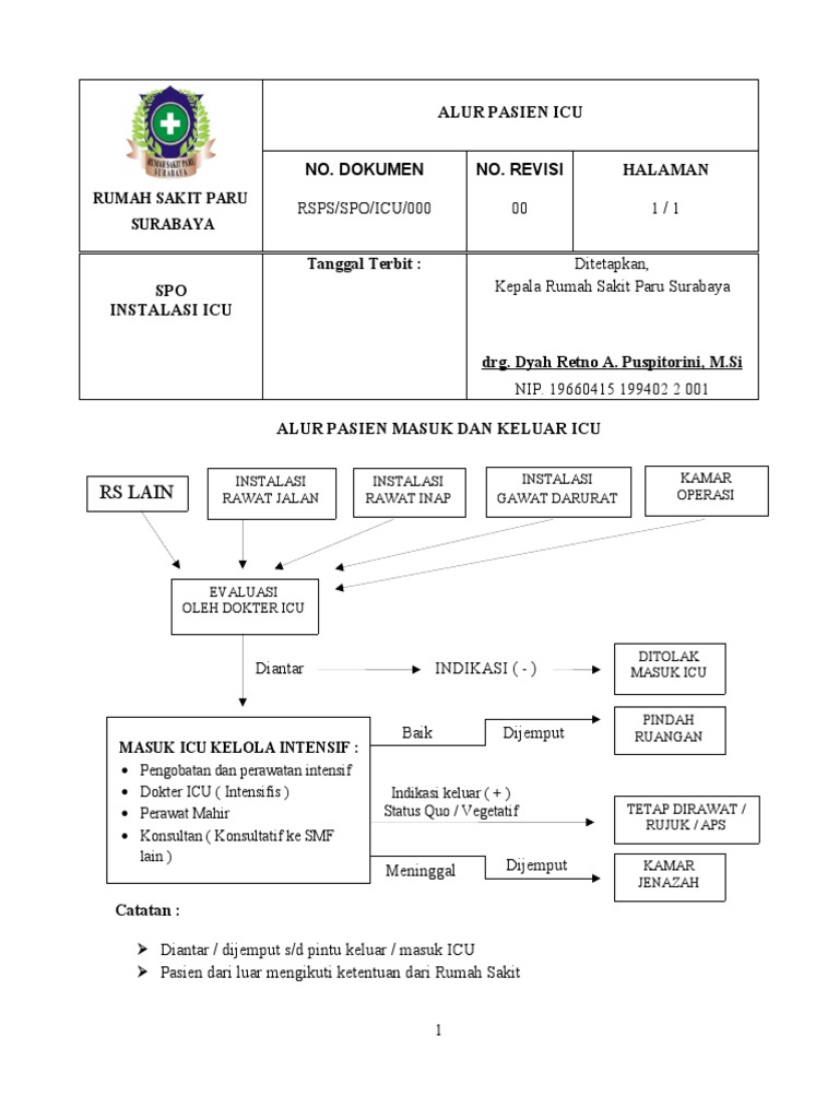 Spo Alur Pasien Icu | PDF