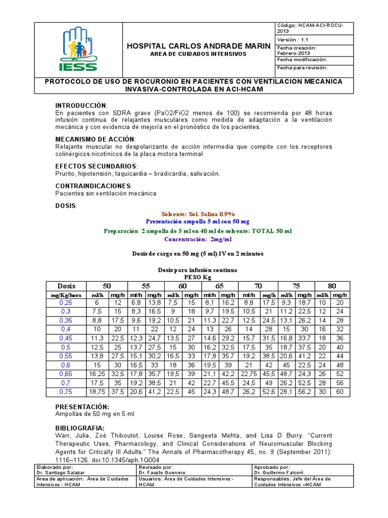 Protocolo Rocuronio | PDF | Productos de la industria química | Drogas ...