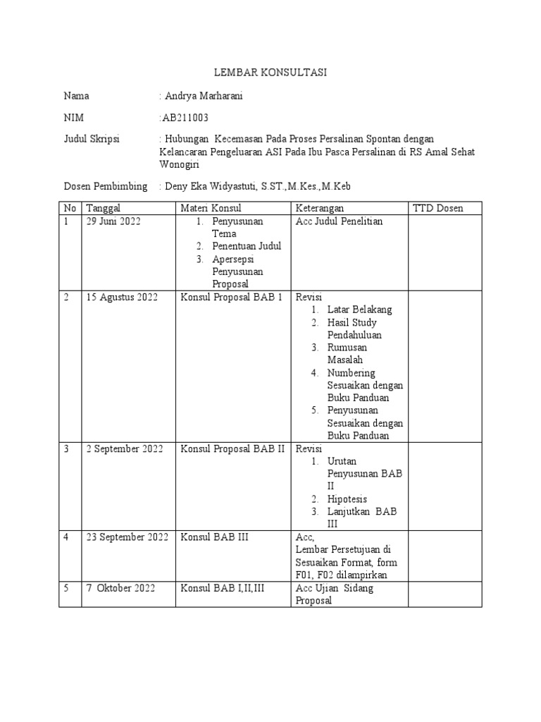 Lembar Konsultasi | PDF Lembar Konsultasi | PDF