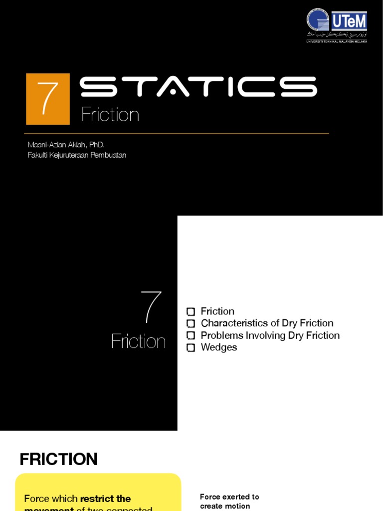 Statics: Friction | PDF | Friction | Force