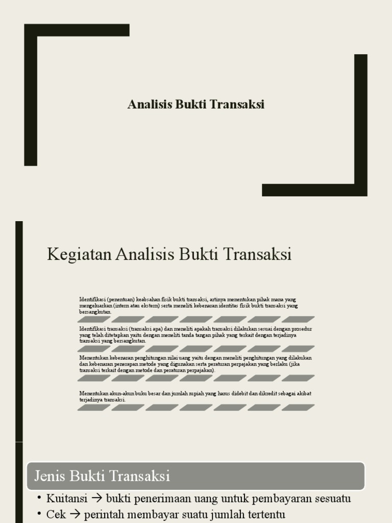 Panduan Bukti Transaksi Keuangan | PDF