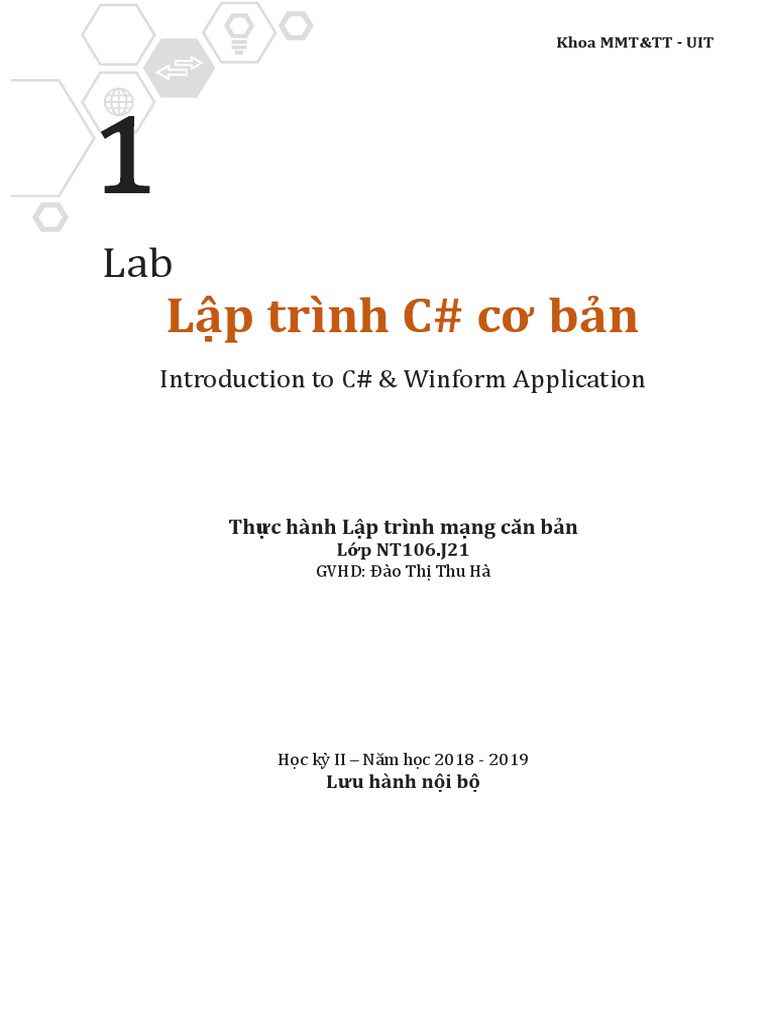 Lab 1 - Introduction To C# Winform Application | PDF