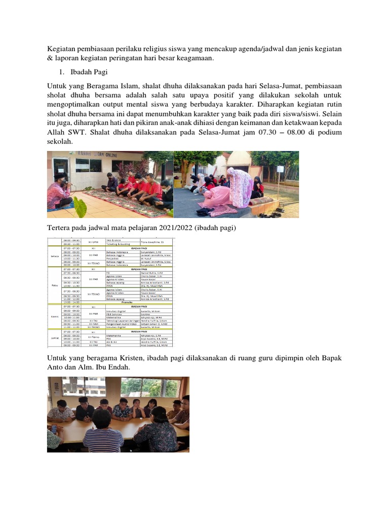 Laporan Kegiatan Pelaksanaan Program | PDF