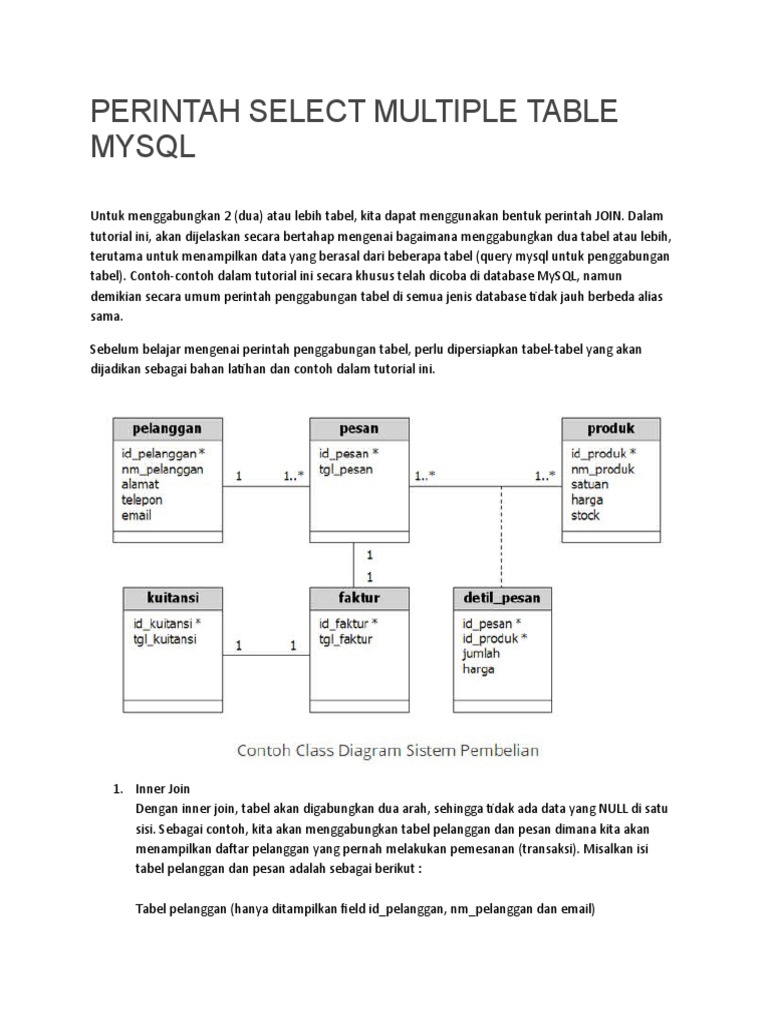 Perintah Select Multiple Table Mysql | PDF