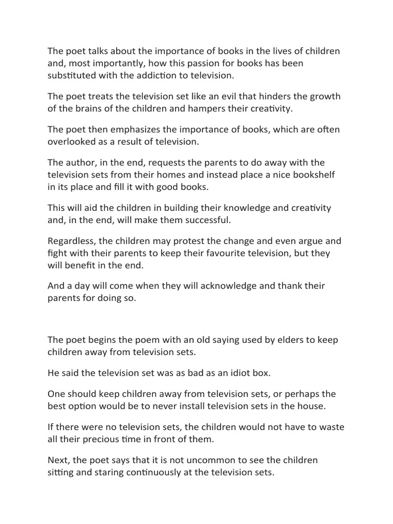 Television by Roald Dahl | PDF