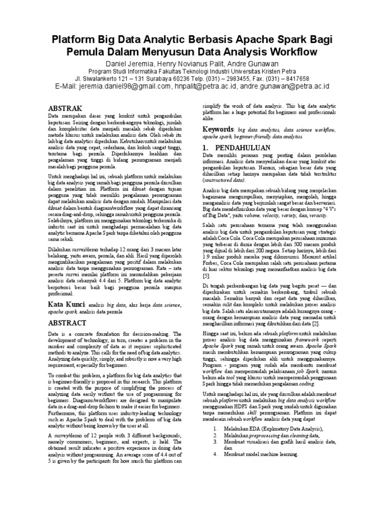 Platform Big Data Analytic Berbasis Apache Spark Bagi Pemula Dalam ...