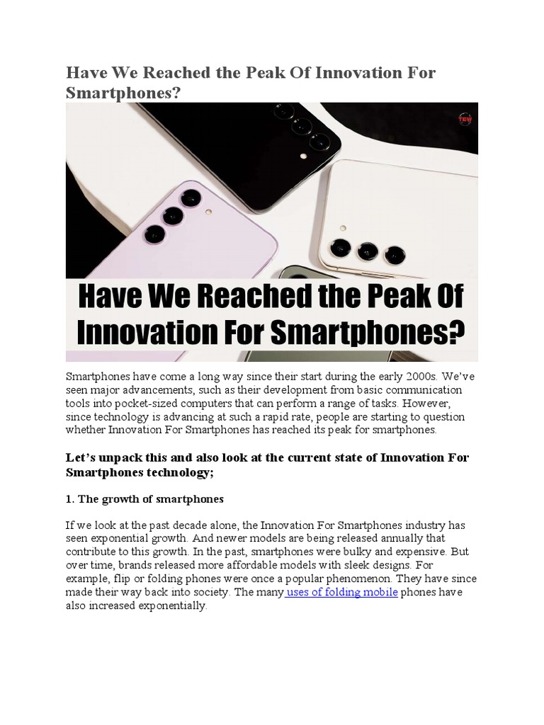 Have We Reached The Peak of Innovation For Smartphones? - 5 Best ...