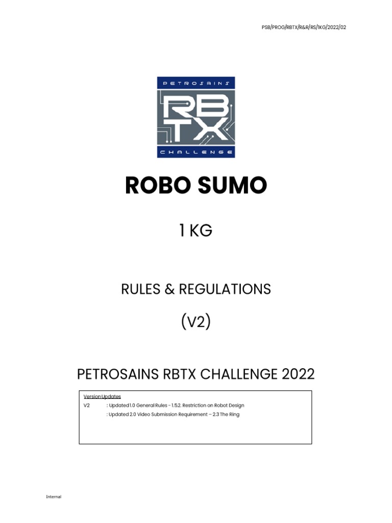 Robo Sumo 1kg Rules & Regulations (V2) | PDF