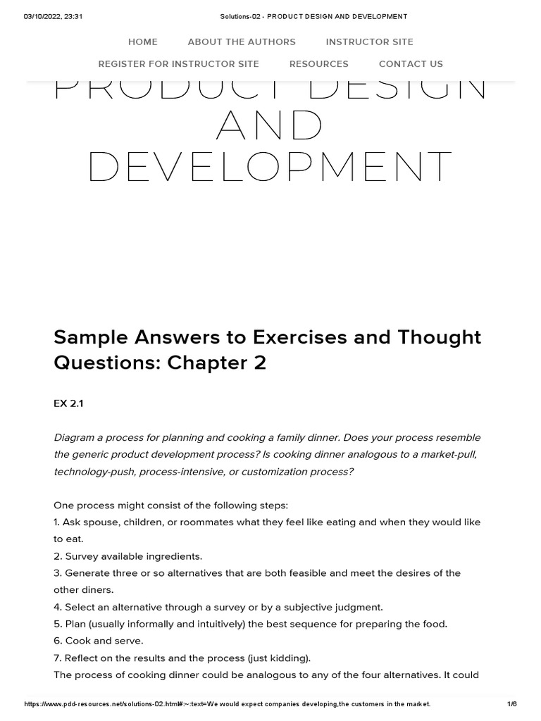 Solutions-02 - PRODUCT DESIGN AND DEVELOPMENT | PDF | Consultant ...