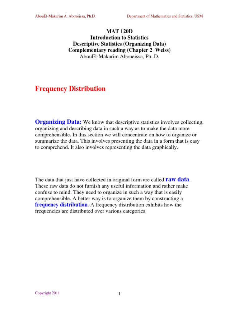 Chapter 2 - Organizing Data | PDF | Histogram | Scatter Plot