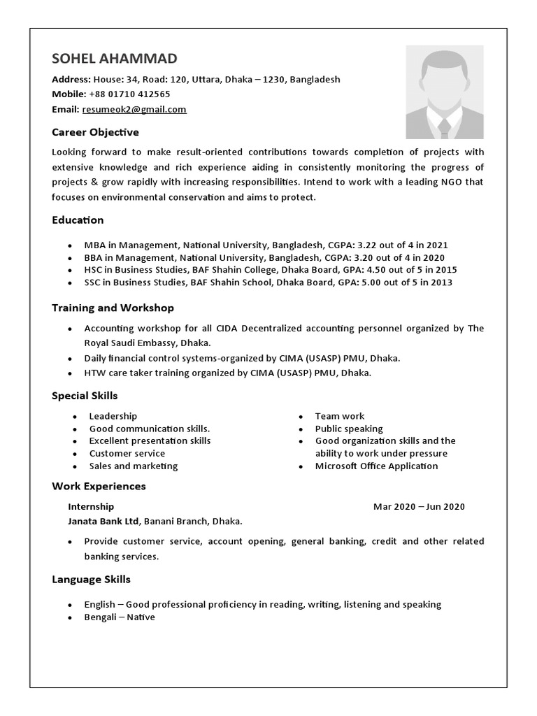 CV-Writer-BD Fresher CV | PDF | Dhaka | World Politics