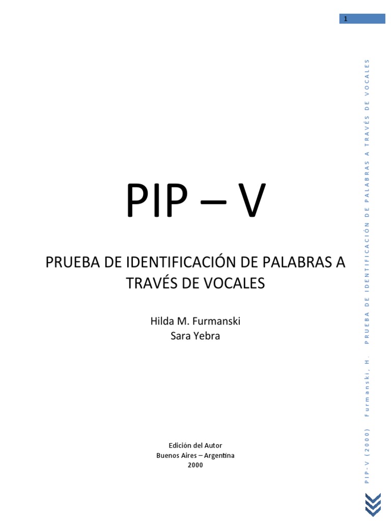 Prueba PIP-V: Identificación de Palabras | PDF | Cognición ...