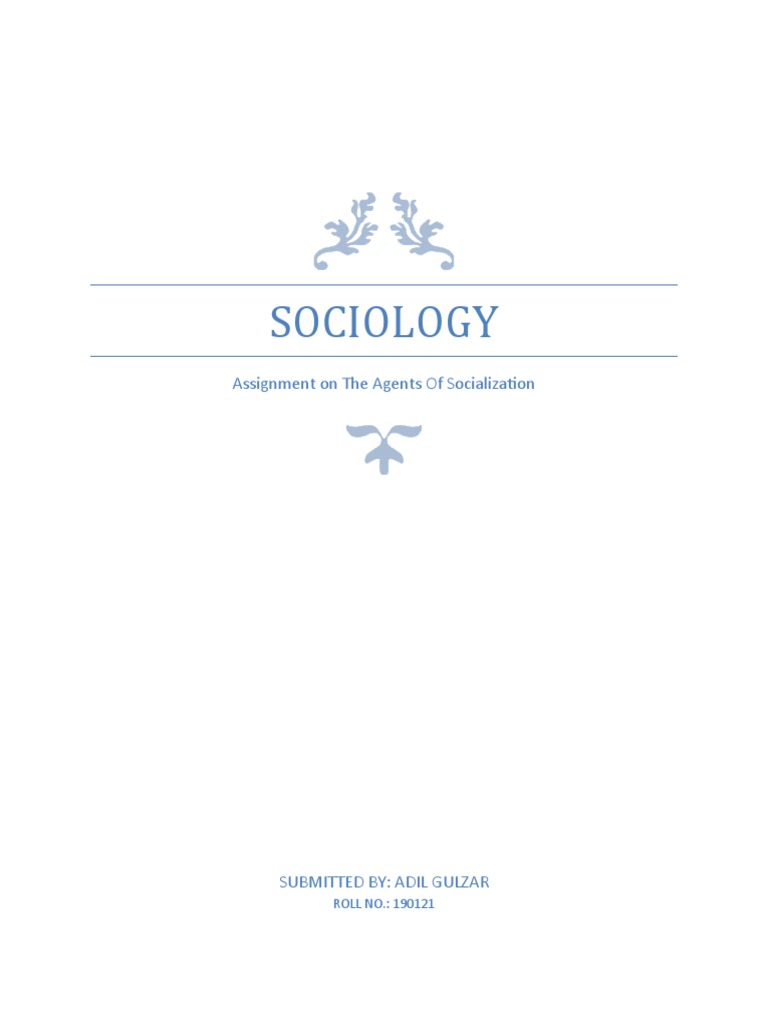 Sociology: Assignment On The Agents of Socialization | PDF ...