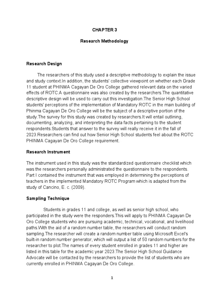 The Impact of Rotc Among SHS Students | PDF | Survey Methodology ...