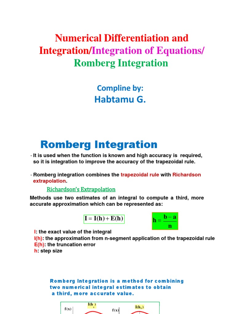 Romberg & Gaussian Integration) - Part 2 | PDF | Integral | Equations