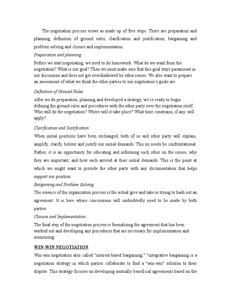 Negotiation | PDF | Negotiation | Bargaining