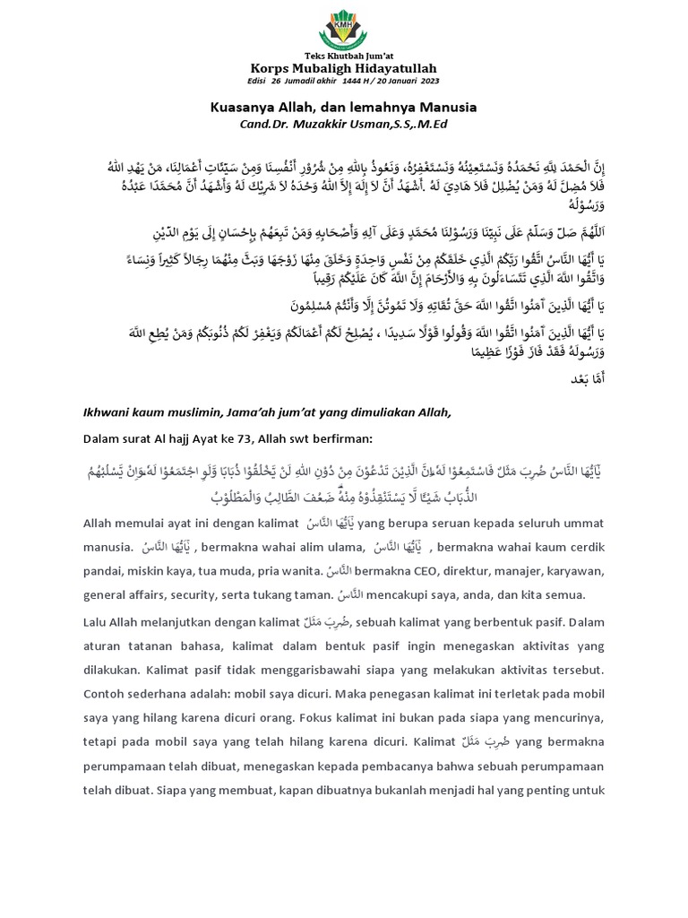 Kuasanya Allah Lemahnya Manusia Pdf