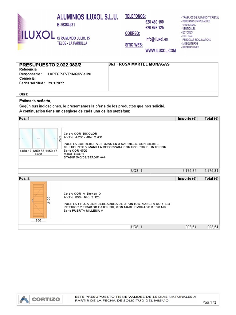 Presupuesto 2.022.082/2 Presupuesto 2.022.082/2 | PDF