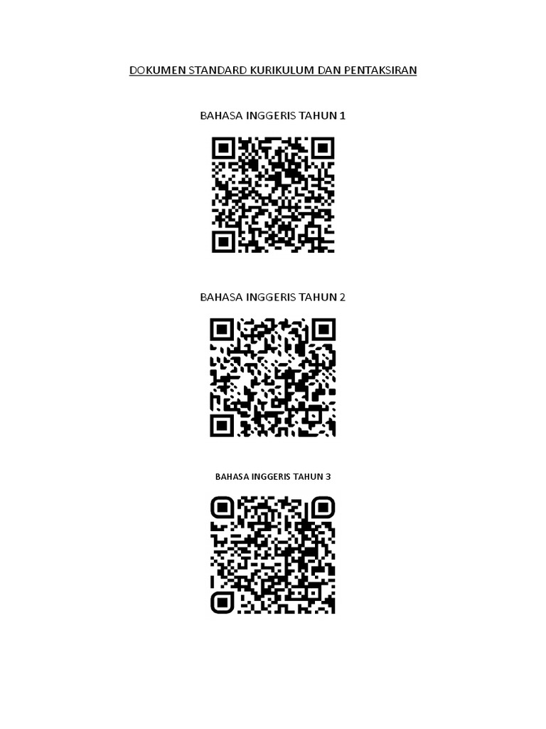 QR Code DSKP English Year 1-6 | PDF