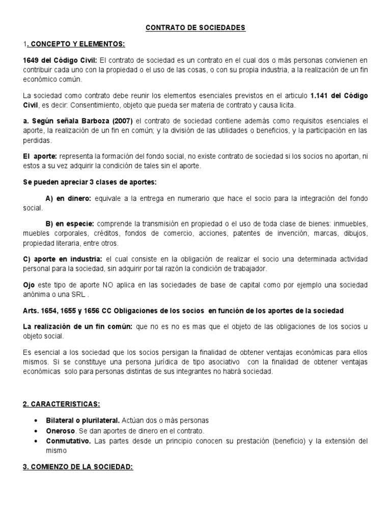 Contrato de Sociedades | PDF | Sociedad de responsabilidad limitada | Fundación (sin fines de lucro)