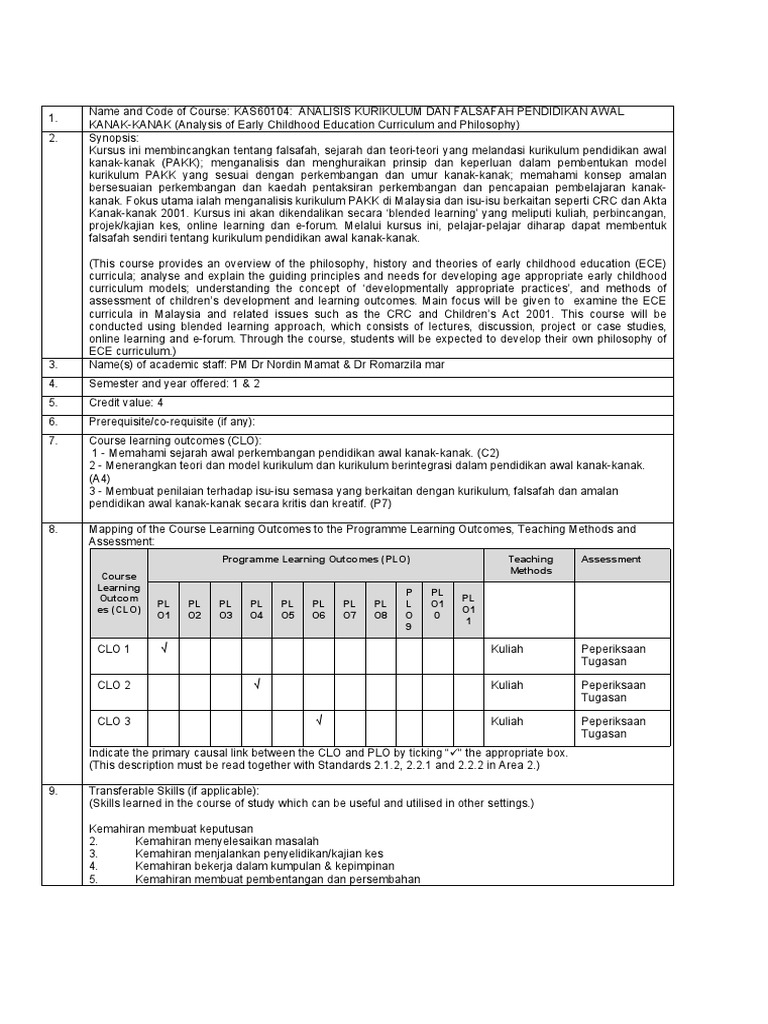 Proforma 2022 | PDF | Curriculum | Human Development